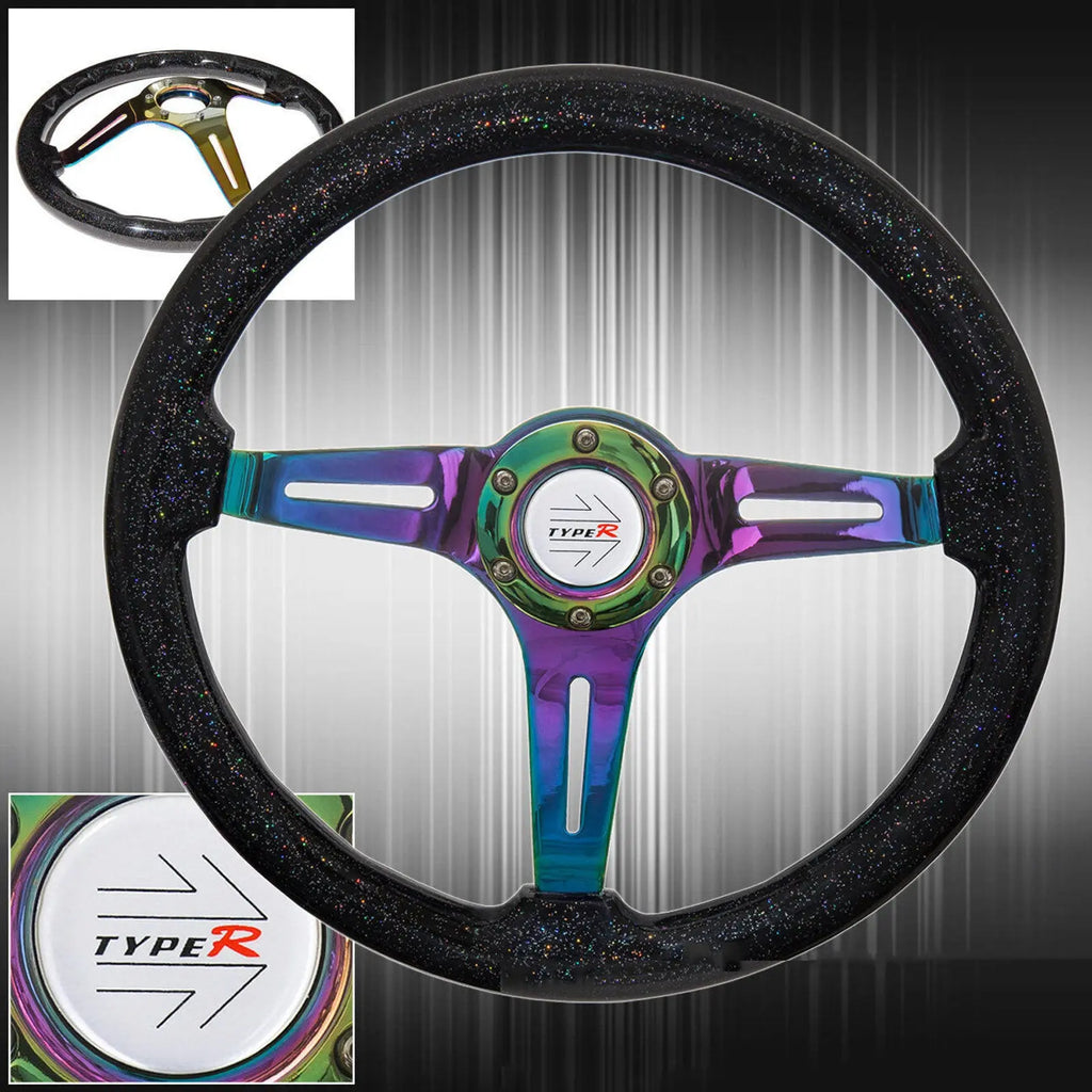 89-05 Eclipse 320Mm Steering Wheel Kit + Fixed Hub Adapter & Jdm Horn ...
