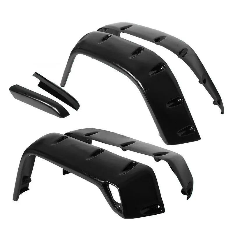 97-06 Jeep Wrangler 7" Textured Black Pocket Rivet Wheel Fender Flares ...