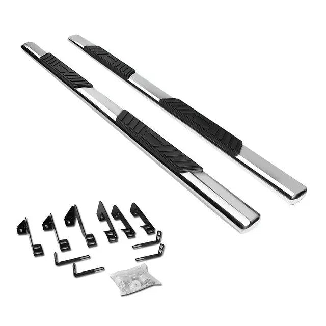 99-14 Silverado Crew Cab Stainless 5"Chrome Oval Side Step Nerf Bar Ki ...