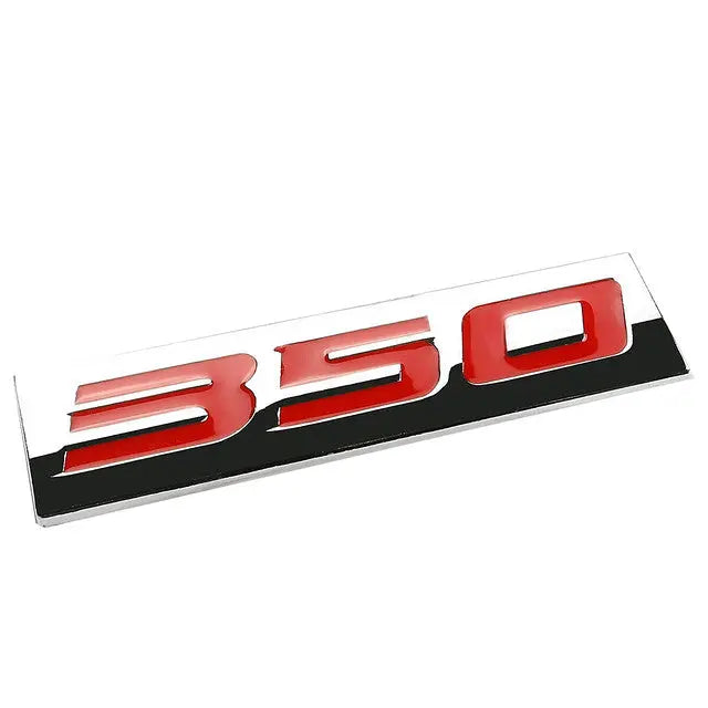Aluminum Stick On 3D Polished Red Lettering 350 Decal Emblem Trim Badg ...