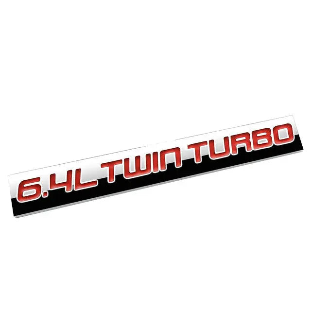 Aluminum Stick On Polish Red 6.4L 6.4 L Twin Turbo Decal Emblem Trim B ...