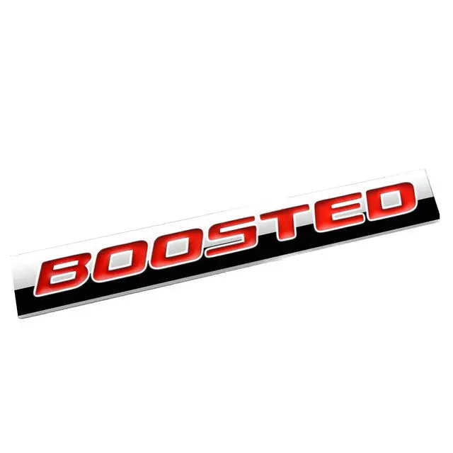 Aluminum Stick On Polished Red Letters Boosted Decal Emblem Trim Badge ...