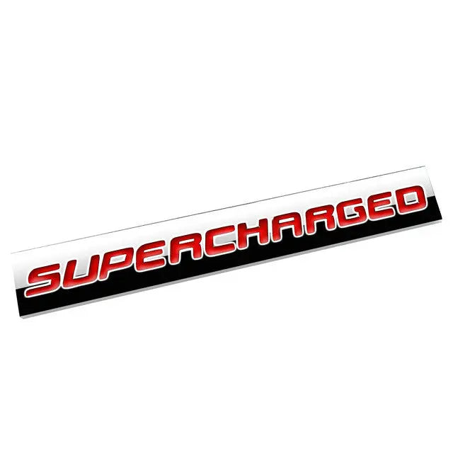 Aluminum Stick On Polished Red Letters Supercharged Decal Emblem Trim ...