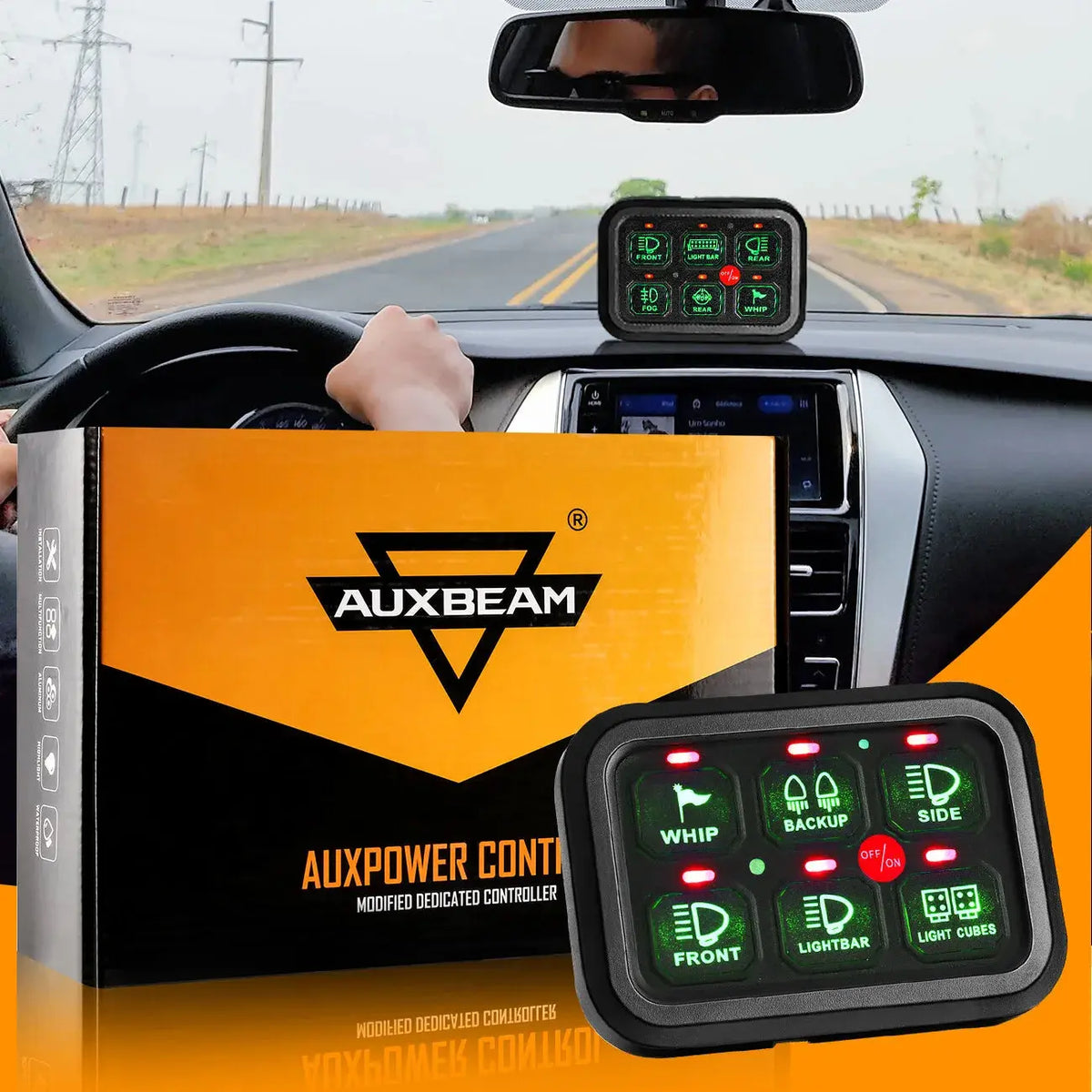 Auxbeam 6 Gang Switch Panel Led Work Light Bar Electronic Relay System ...