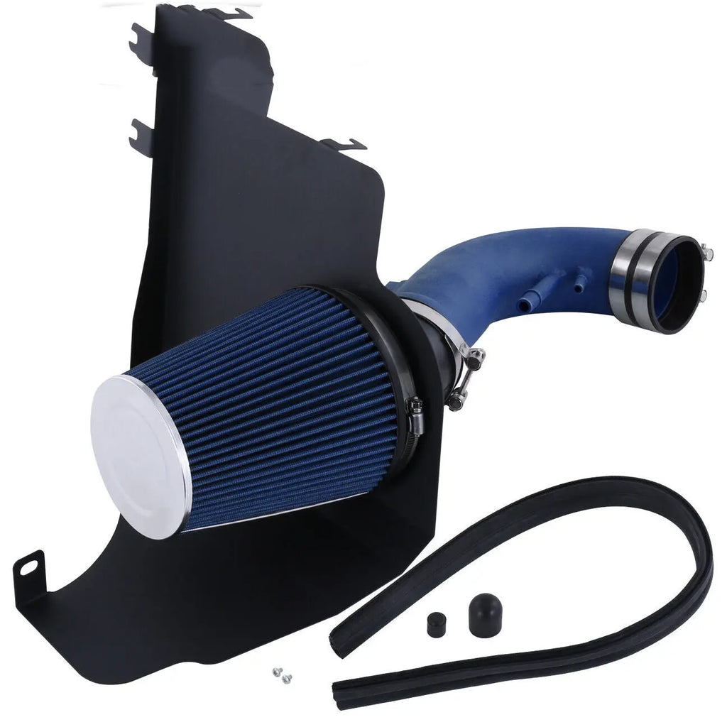 Blue Cold Air Intake System + Heat Shield For 2011-2014 Ford Mustang Gt ...
