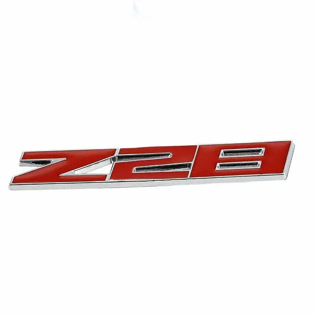 Chevy Camaro Z28 Stick On 3D Chrome Red Auto Metal Emblem Trim Badge L ...