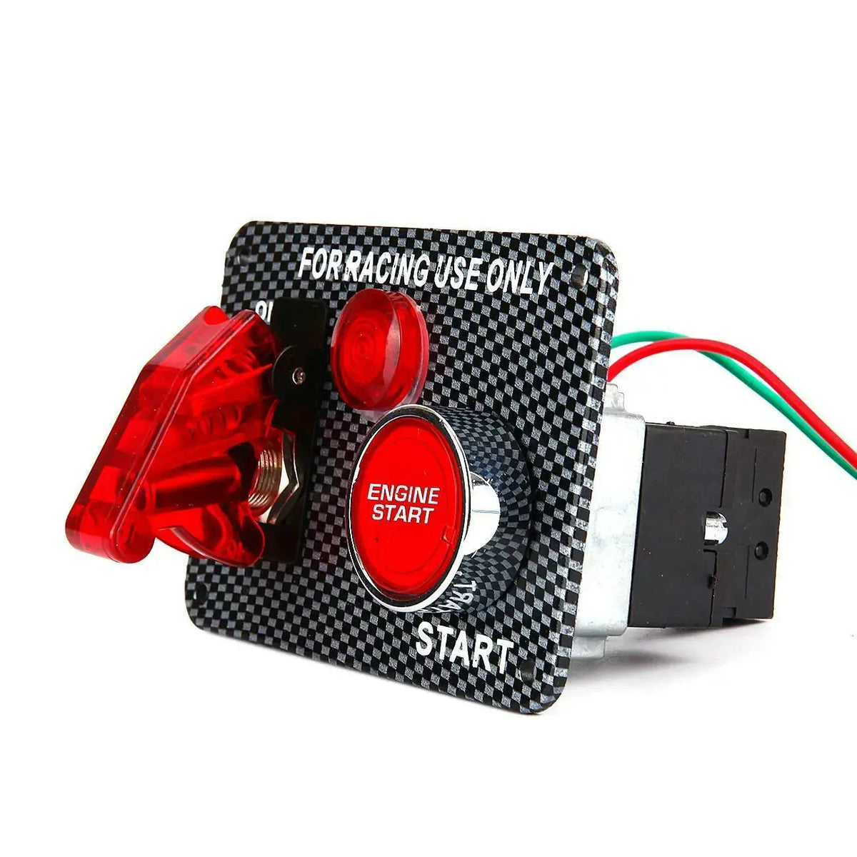 Carbon Ignition Switch Panel Engine Start Push Button Led 12V Toggle R ...