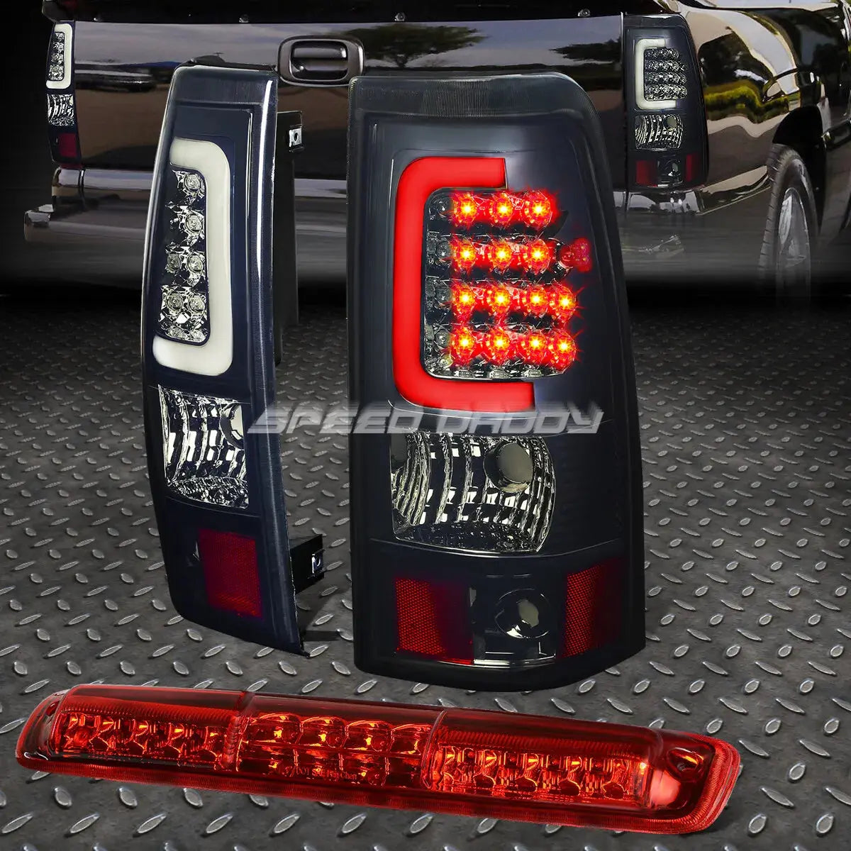 Chrome Smoke Led Bar Tail+Red 3Rd Brake&Cargo Light 03-07 Silverado/Si ...