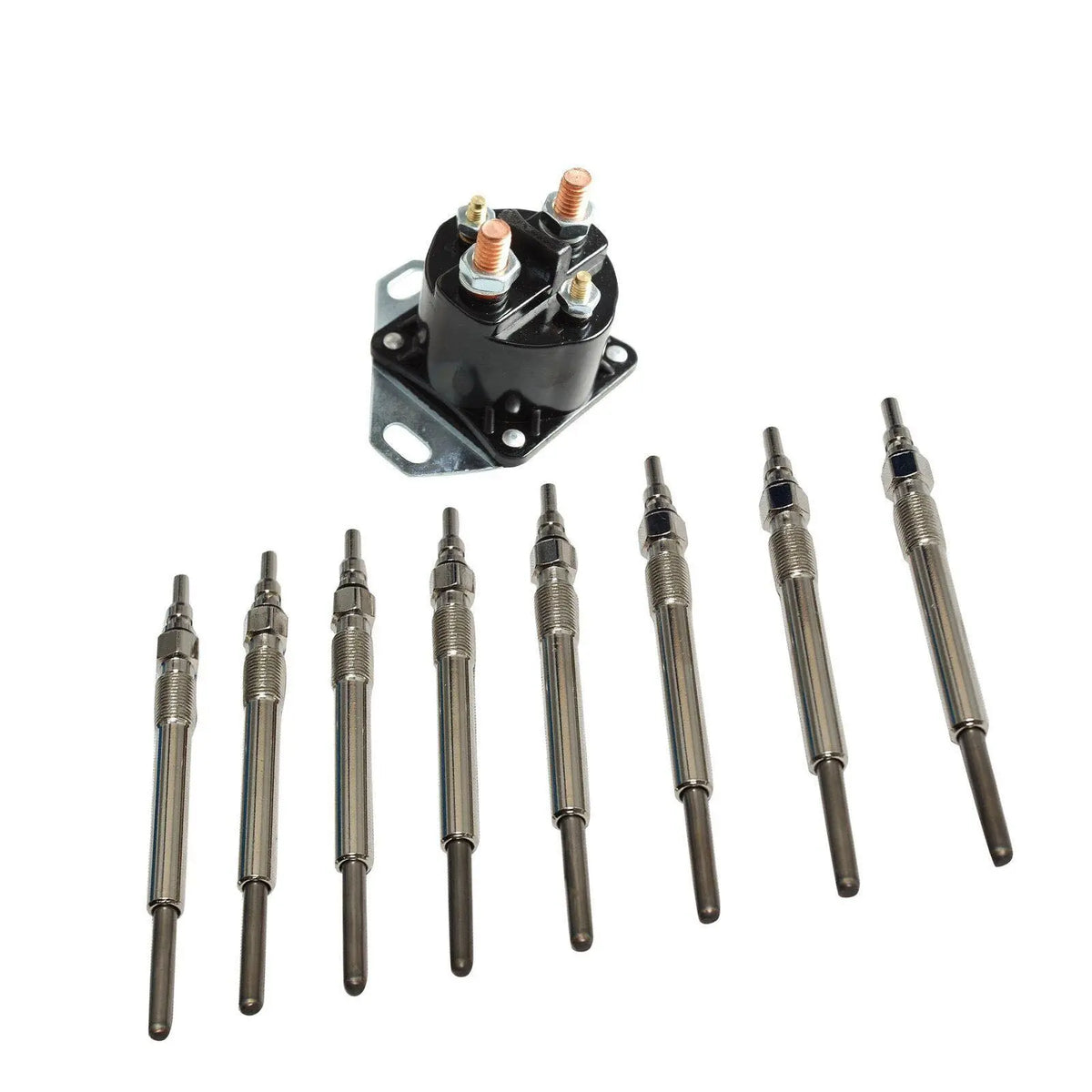 Dual Coil Glow Plug Set & Black Relay Kit For 7.3L Ford Powerstroke Tu ...
