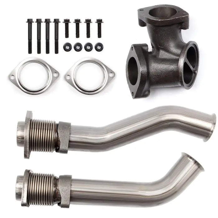 Exhaust Bellowed Up Pipes Turbo Pedestal Housing FOR 7.3 Ford Powerstr ...