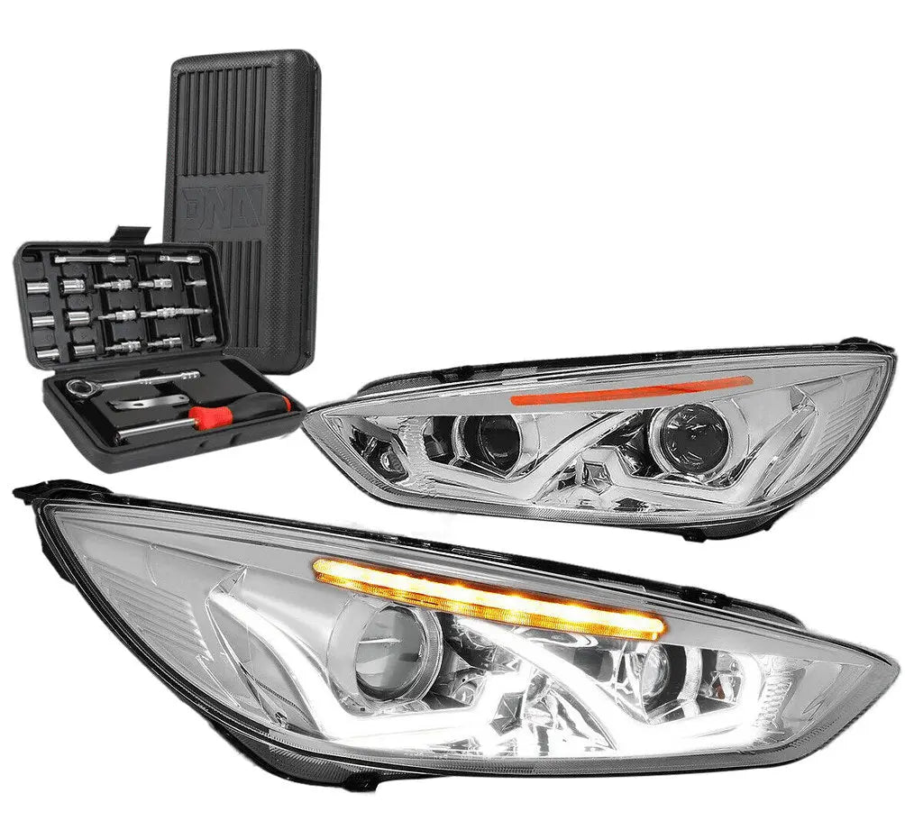 1999-2004 Jeep Grand Cherokee Wj Headlight Lamps W/Led Kit Slim Style ...