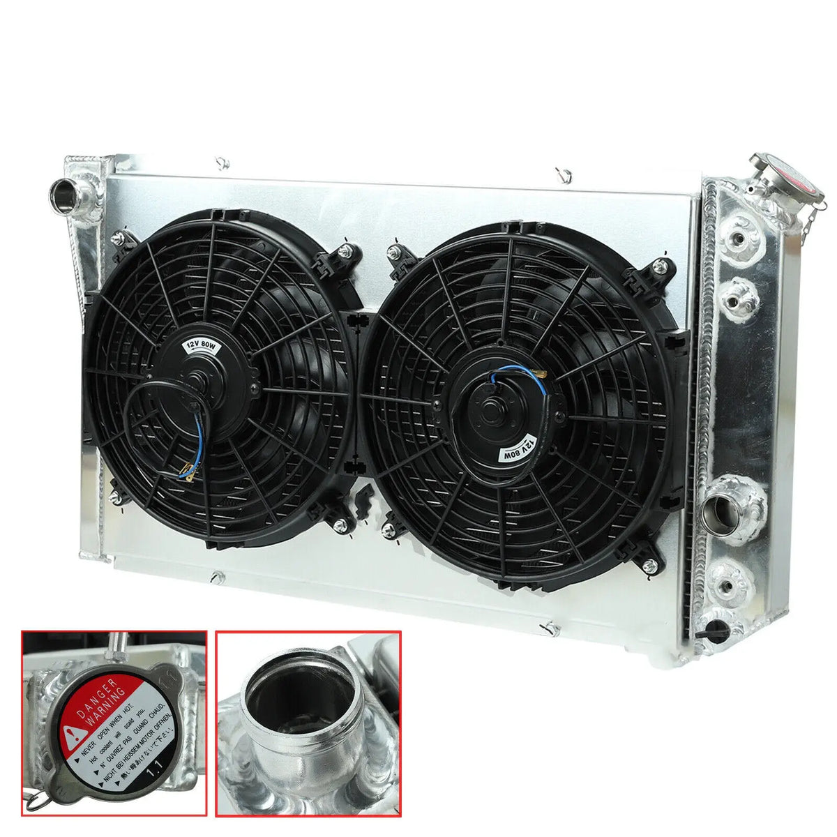 For 82-90 Corvette C4/S10 V8 3 Row Aluminum Core Racing Radiator+Pull ...