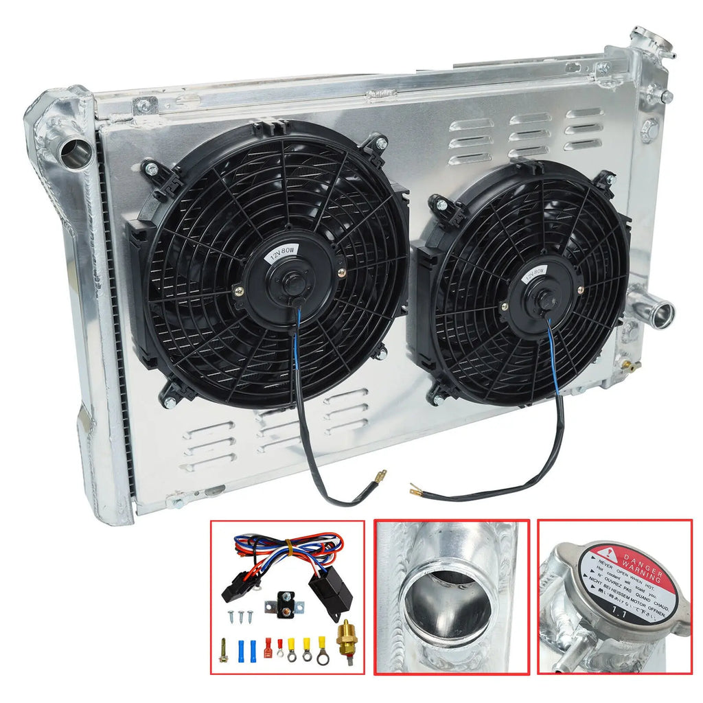 For 82-92 Chevy Camaro Pontiac Firebird 3 Row Radiator+Shroud Fan+Ther ...