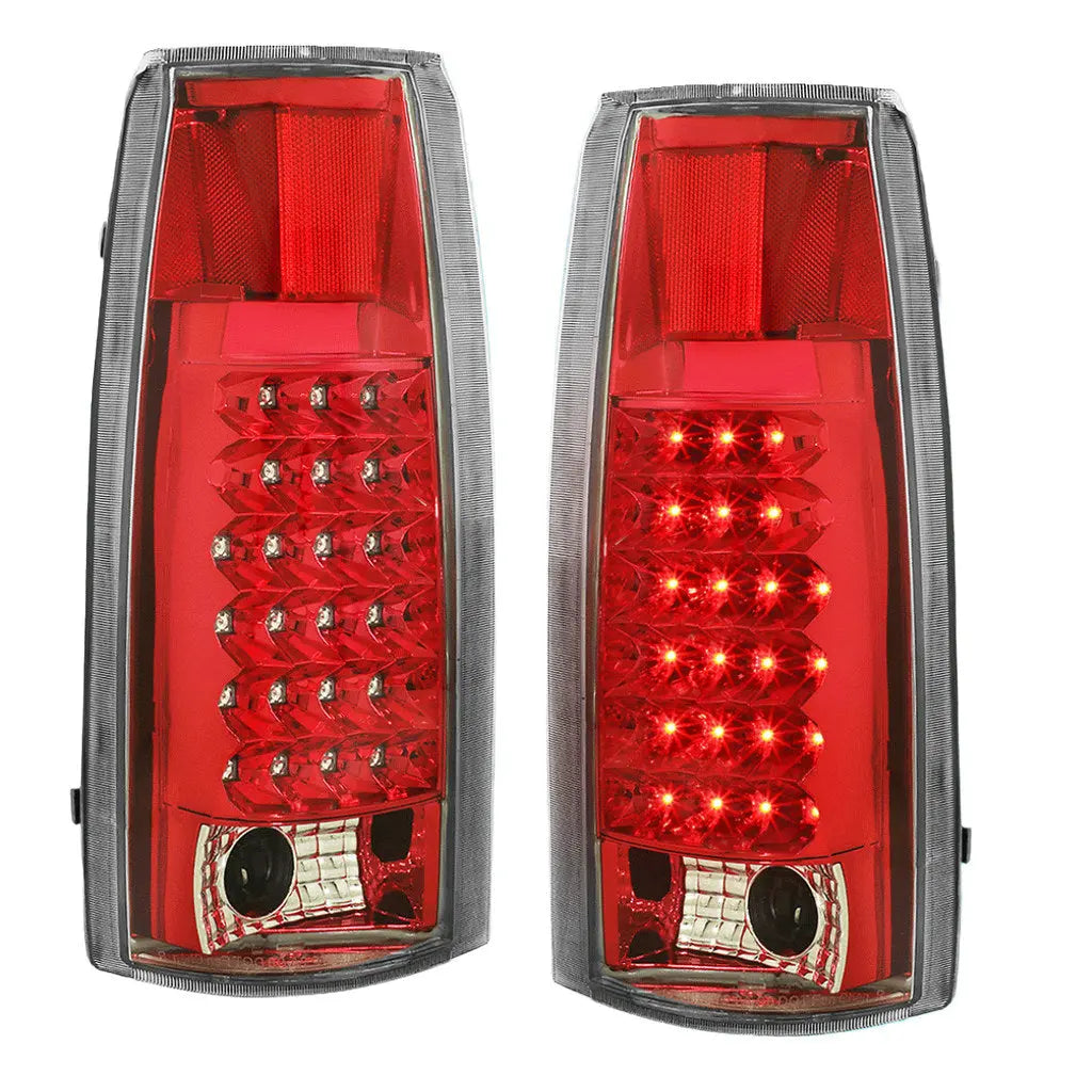 88-98 Chevy C/K C10 Silverado/Cheyenne/Sierra Chrome Red Tail Lights L ...