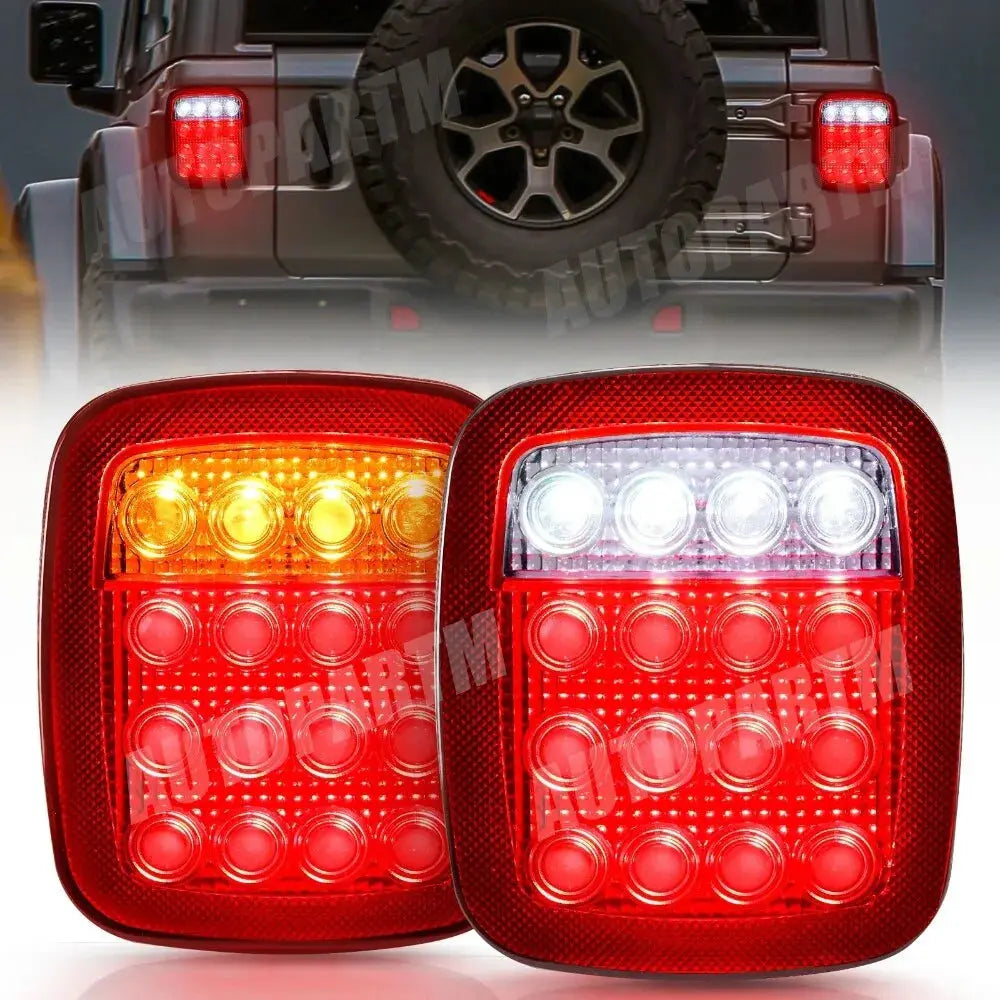 For Jeep Wrangler Tj Yj Cj Led Tail Lights Backup Brake Reverse Brake ...