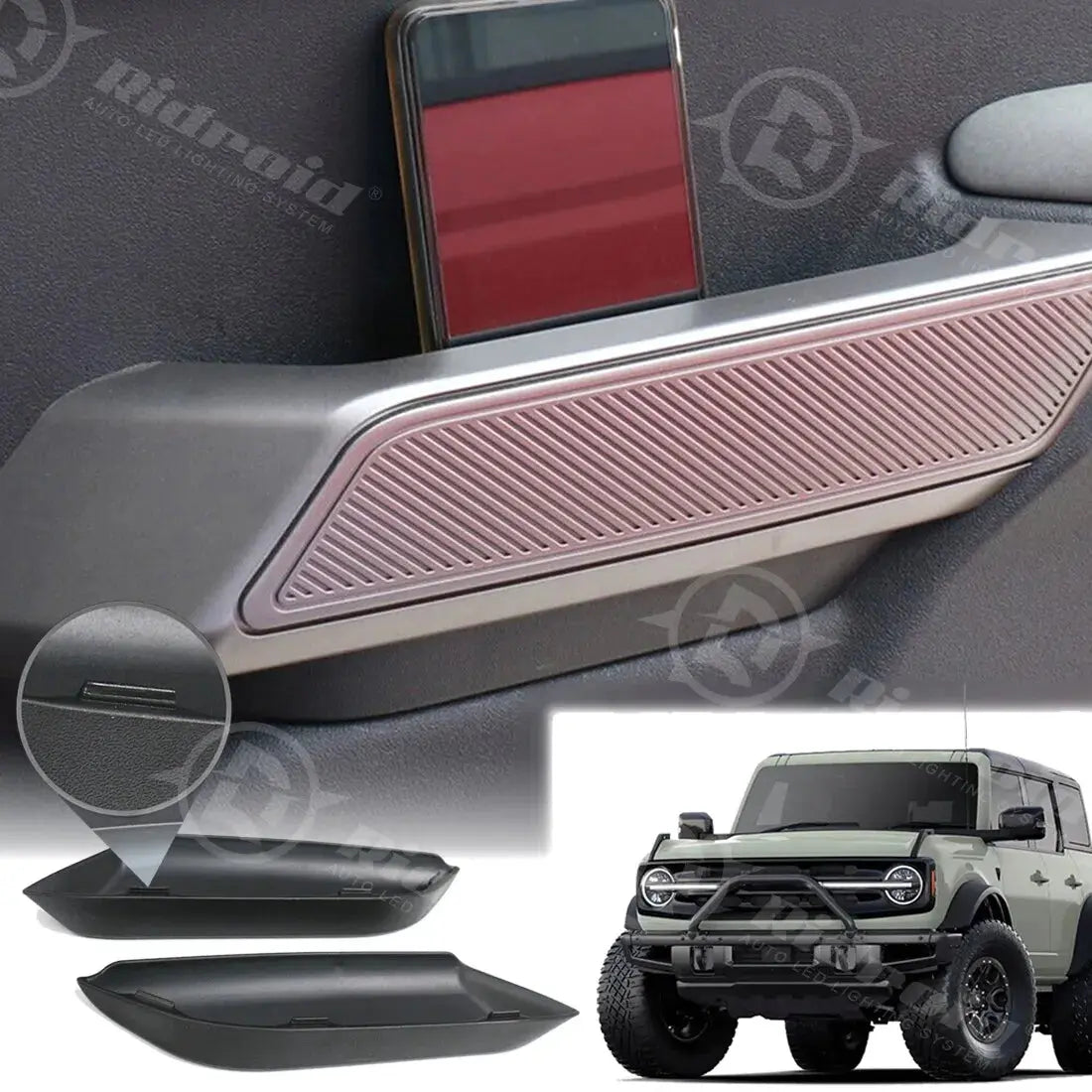 Ford Bronco Front Door Handle Storage Boxes Door Pockets Tray Organize ...