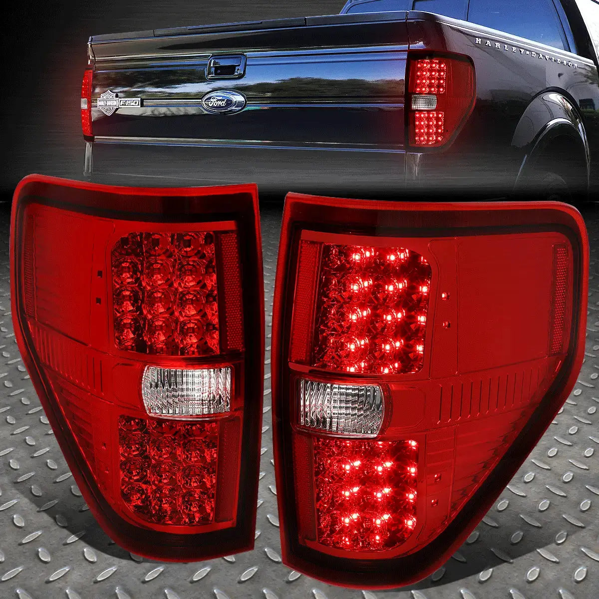 [Full Led]09-14 Ford F150 Red Housing Tail Light Rear Brake Parking La ...