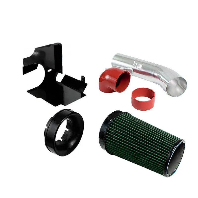 GMT800 TRUCK/SUV V8 AIR INTAKE ALUMINUM PIPING 4" GREEN FILTER+HEAT SH ...