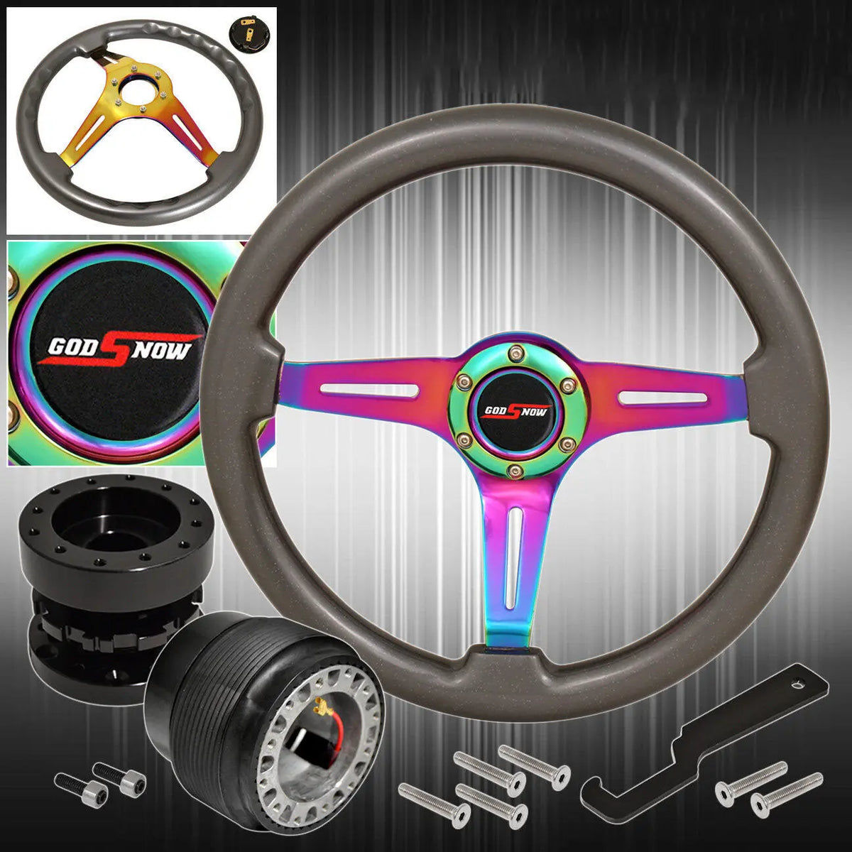 Hub Adapter Extender 6 Bolt Steering Wheel Horn Button Godsnow Eclipse ...