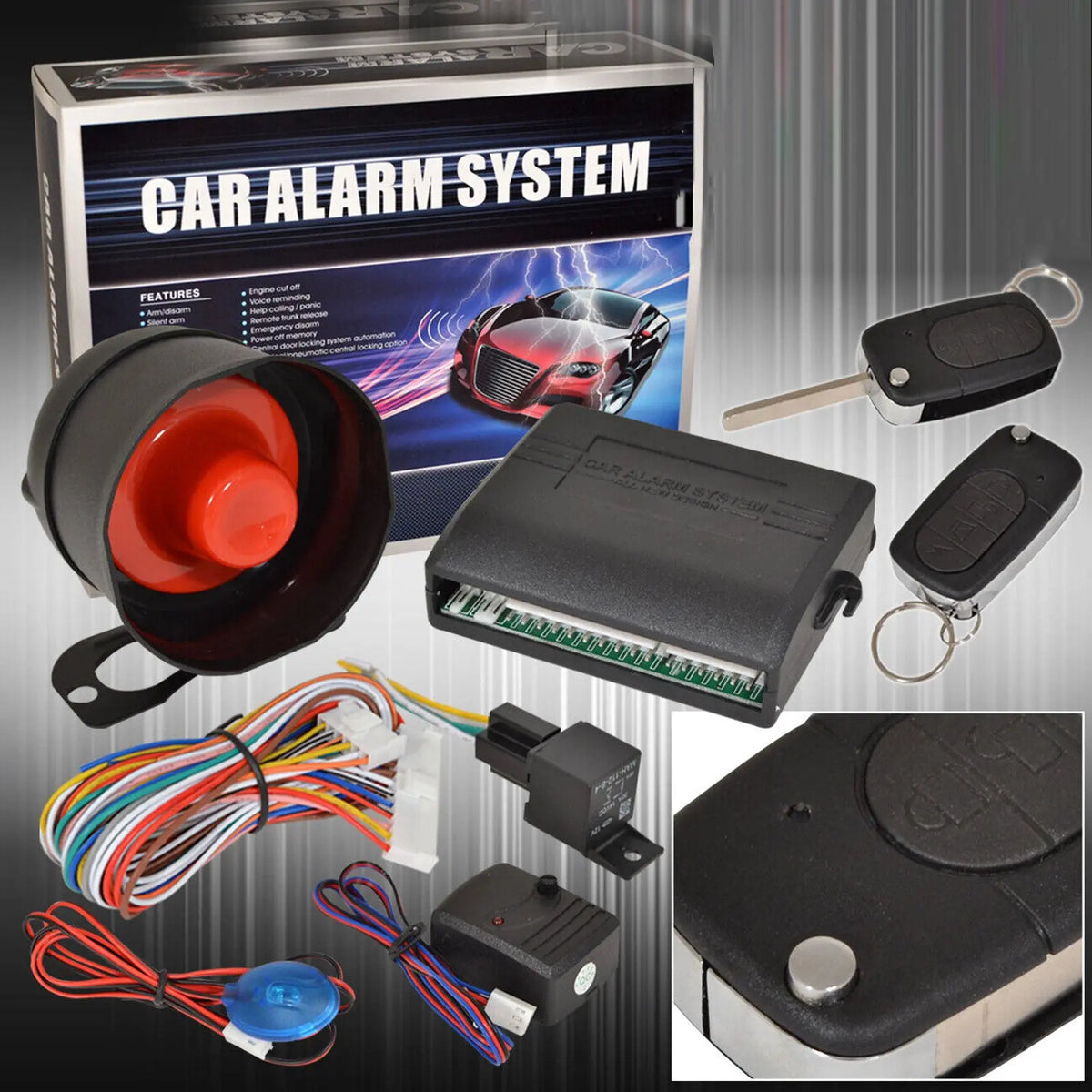 Jdm Car Alarm Security System Remote Transmitters With Flip Keys For A ...