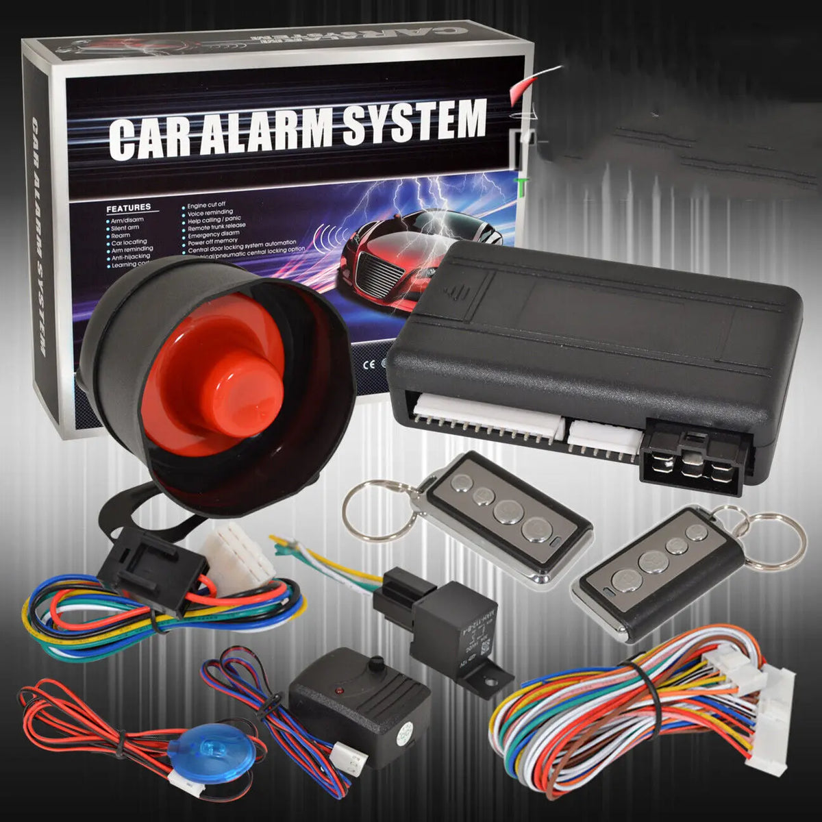 Jdm Remote Engine Start Car Alarm Security System W/ Wiring And For Ac ...