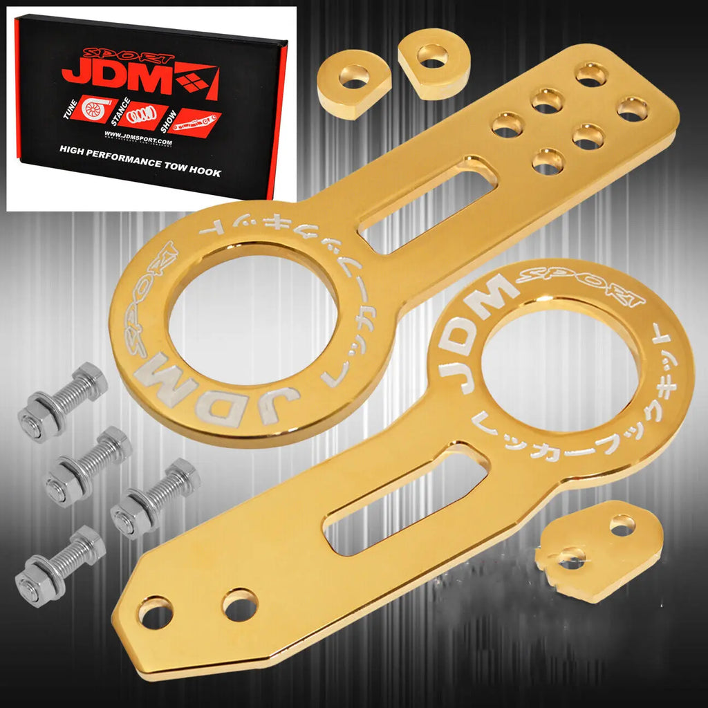 Jdm Sport Anodized Billet Aluminum 24K Gold Front+Rear Jdm Tow Hook Ki ...