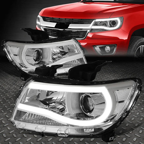 [Led U-Tube Drl]15-20 Chevy Colorado Chrome/Clear Projector Headlight ...