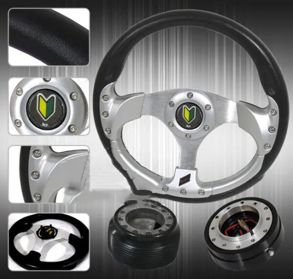 Light Weight Steering Wheel+Thin Quick Release+Hub+Jdm Newbie Horn But ...