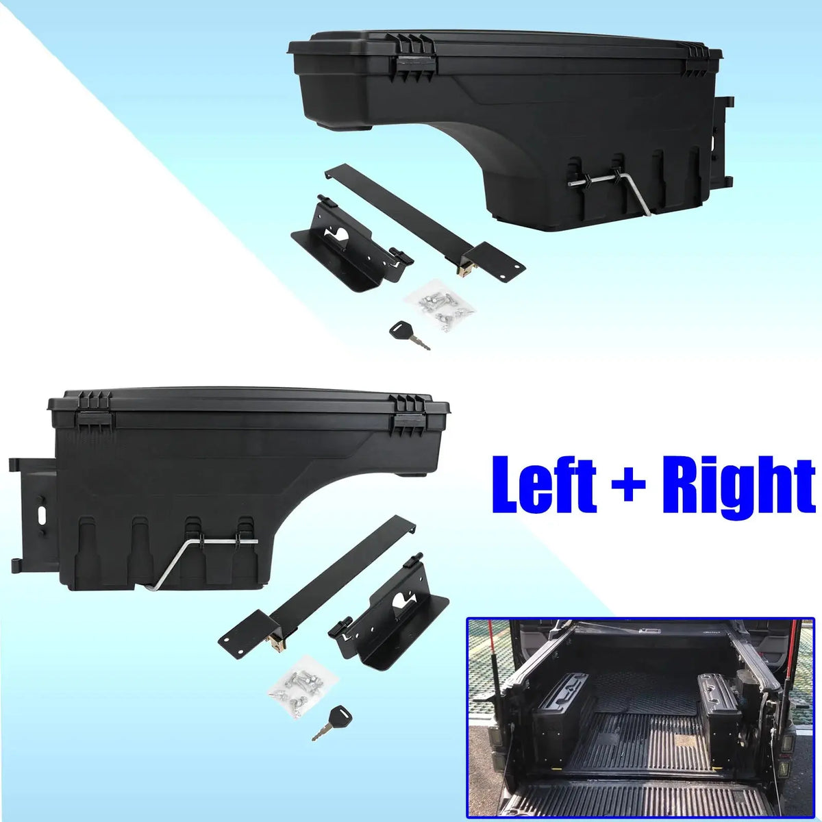 Lockable Truck Storage Bed Tool Box Dodge Ram 1500 2500 3500 Left + Ri ...