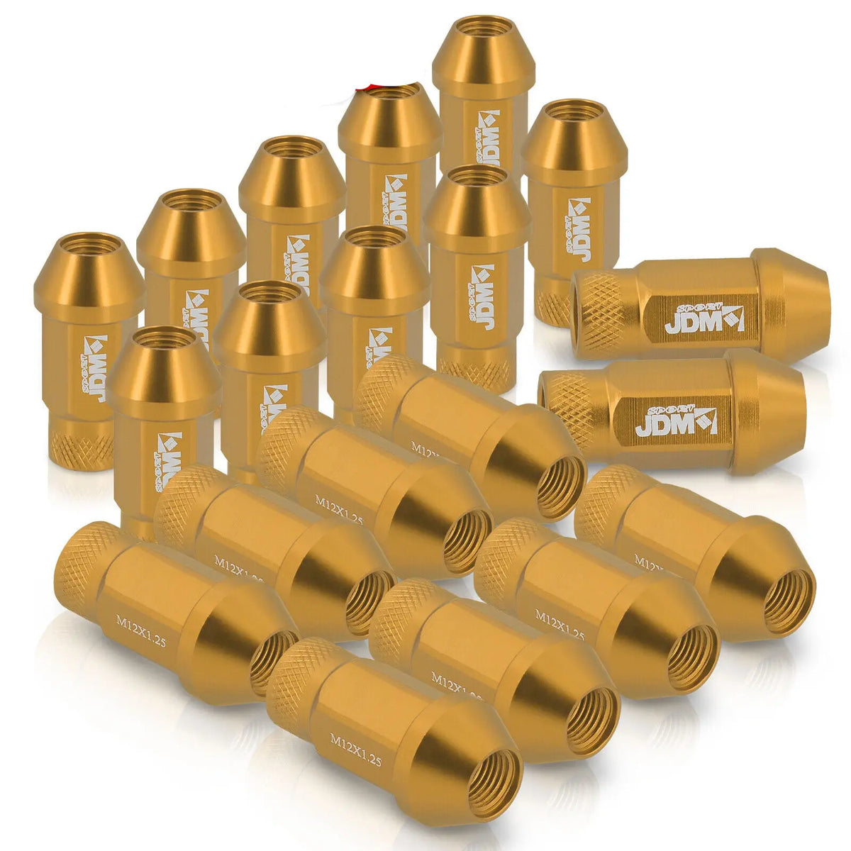 M12X1.25Mm Threaded 20Pcs Wheels Track Rims Hex Lug Nuts Gold – Dynamic ...