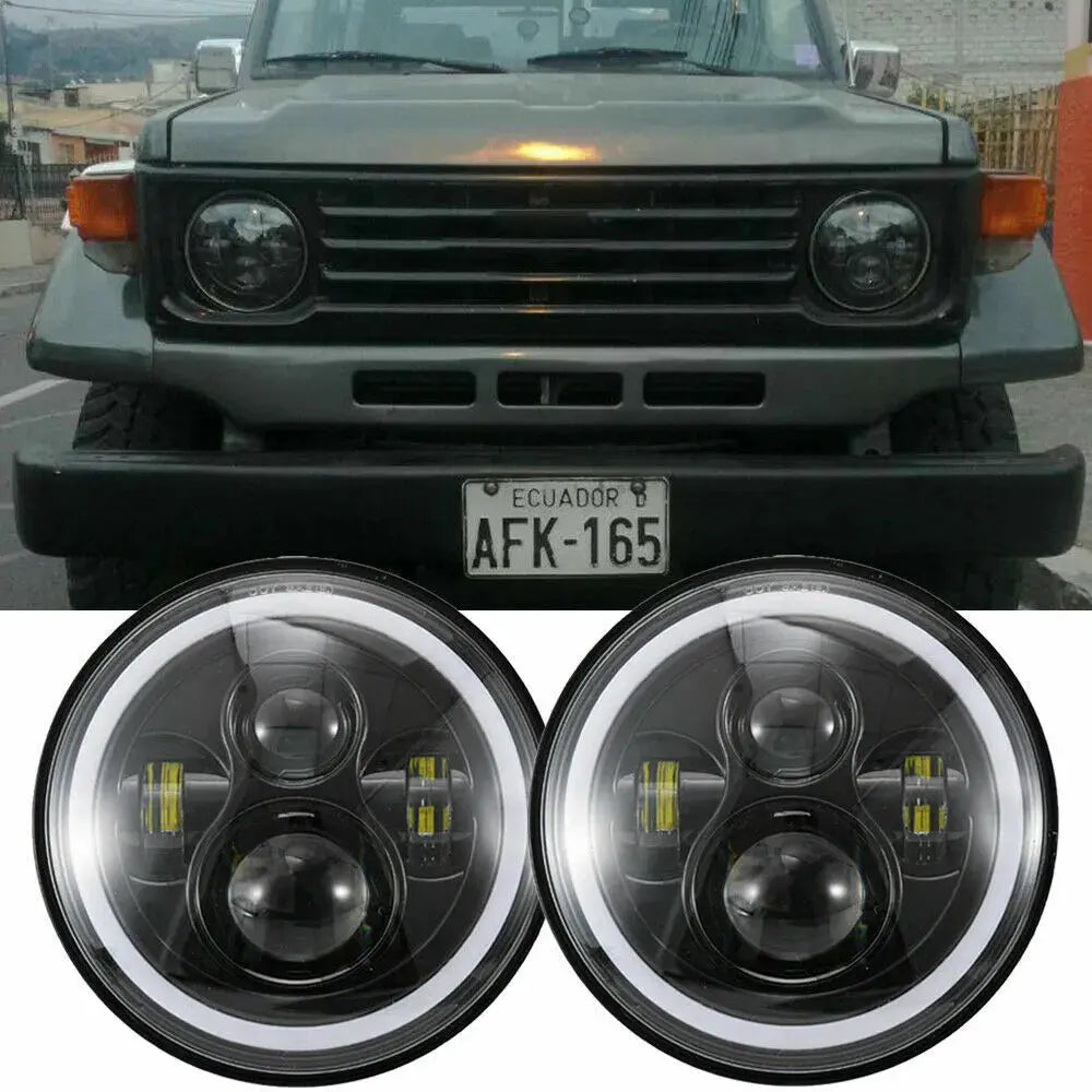 Pair 7" Led Headlight For Toyota Land Cruiser Fj40 Fj45 Fj50 Fj55 Fj60 ...