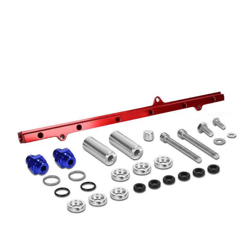 RED CNC ALUMINUM TOP FEED FUEL INJECTOR RAIL KIT JZA80 JZ SUPRA MK4/2J ...