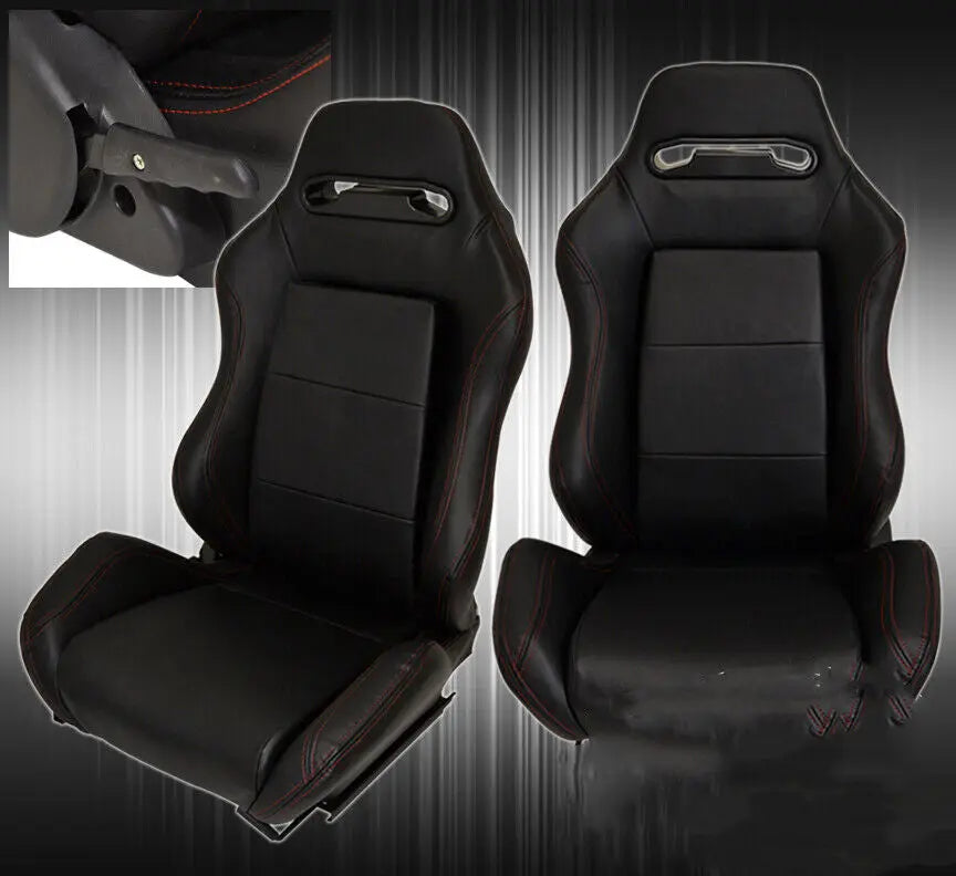 Reclinable Bucket Seats Chairs Drift Track Dtm + Bottom Rail Black ...