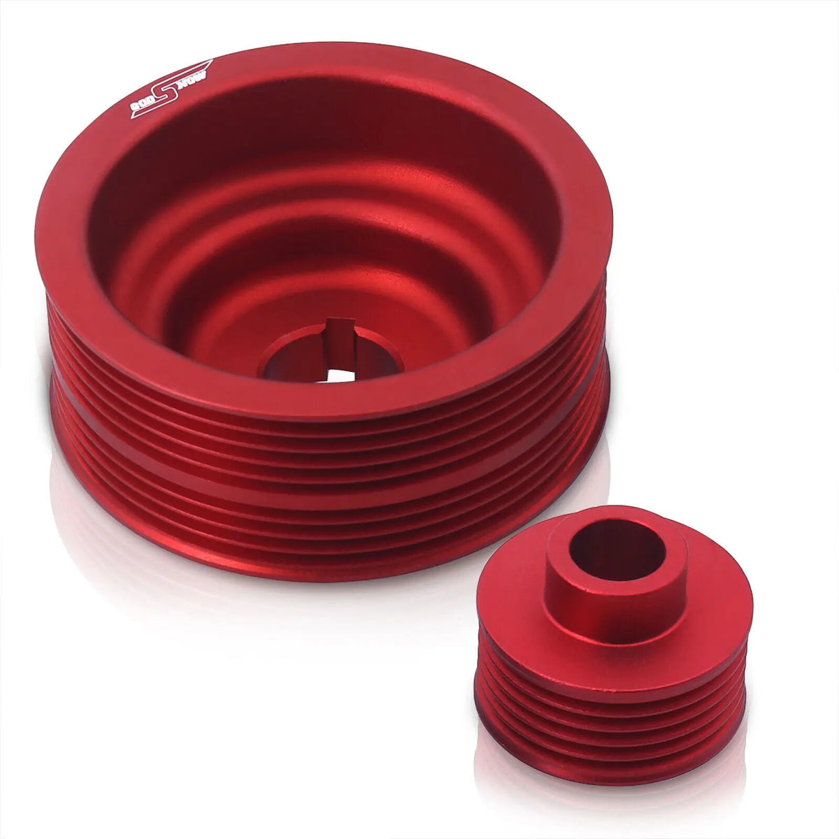 Red Aluminum Light Weight Crank Pulley Set For 2002-2007 Subaru Impreza ...