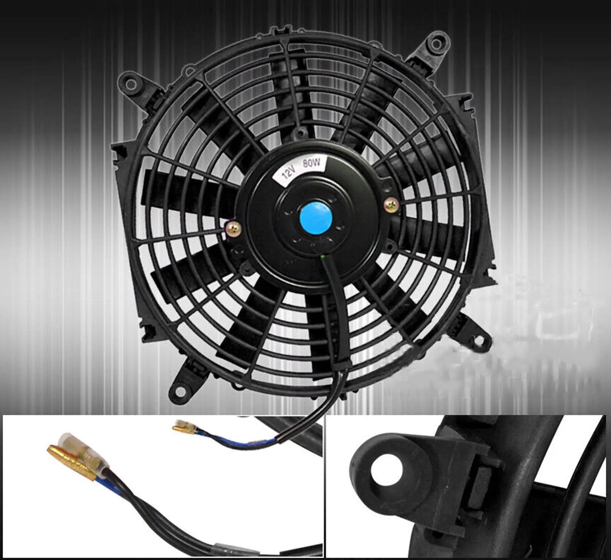 Replacement 14" Black Radiator Cooling Thin Slim Electric Power Fan Mo ...