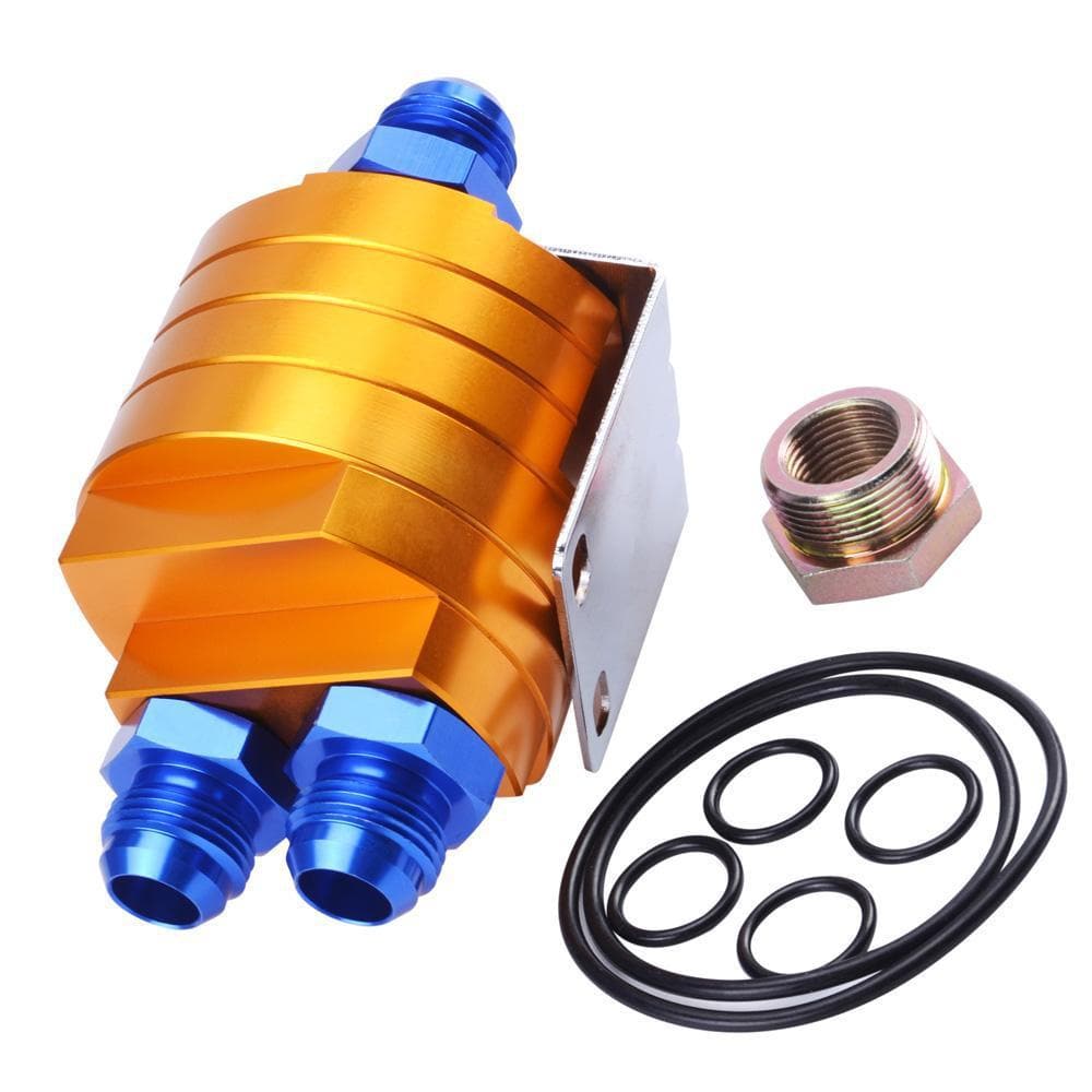 Oil Cooler Aluminum Sandwich Plate Oil Filter Relocation Kit Adapter ...