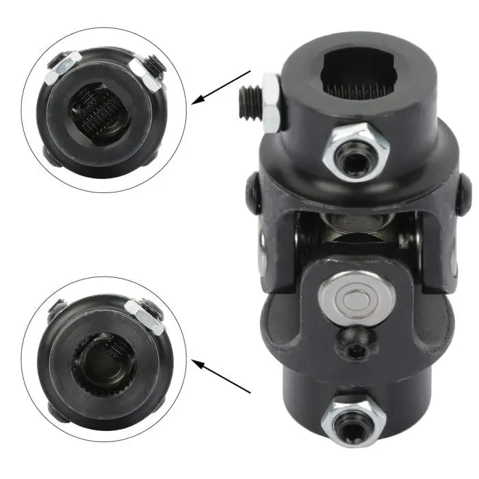 Single 3/4-30 Spline X 3/4 Inch DD Universal Steering U-Joint Shaft Bl ...