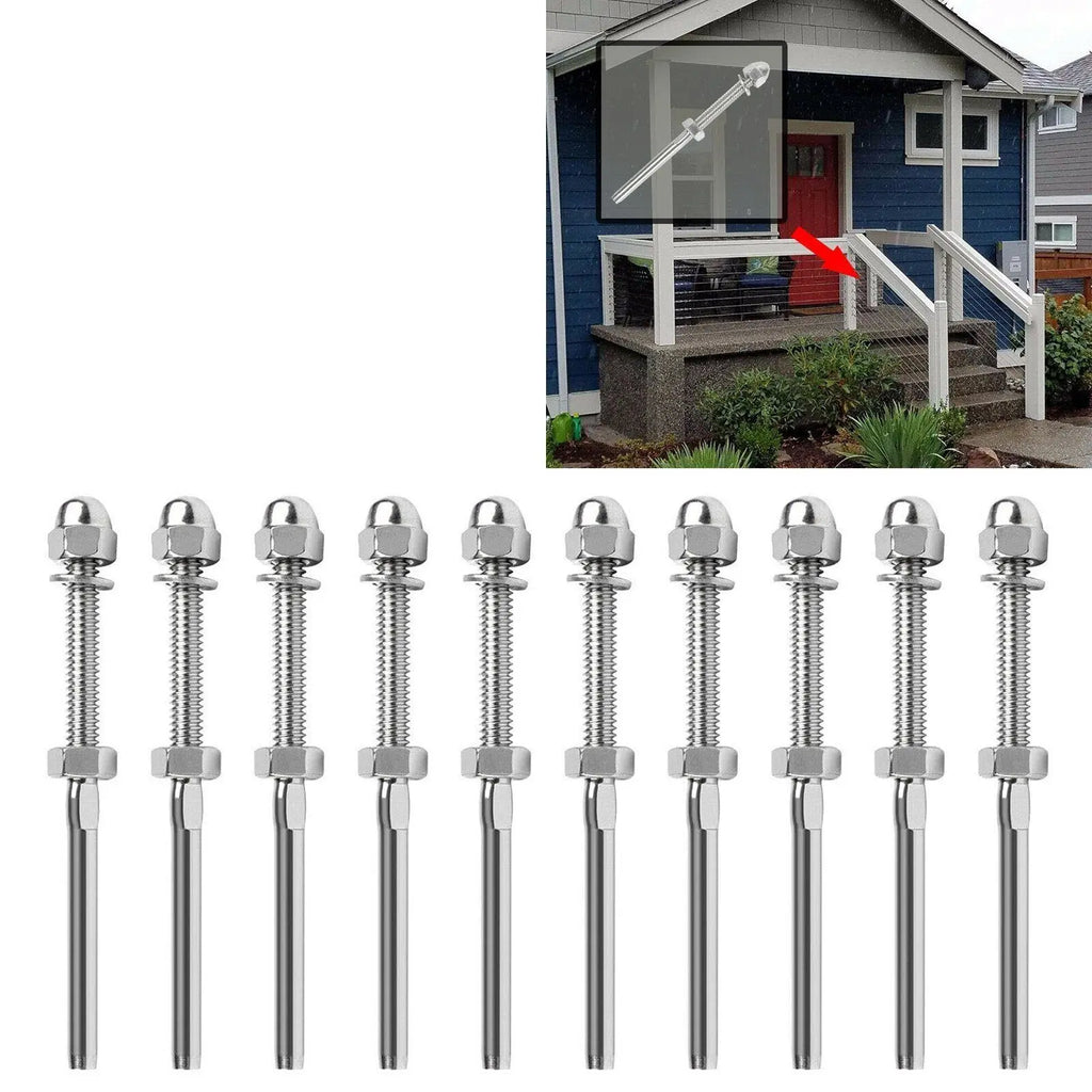 Stainless Steel T316 Swage Threaded Tensioner End Fitting 1/8" Cable R ...