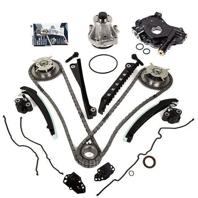 Timing Chain Kit Cam Phaser Water Pump Oil Pump Fit 04-10 Ford 5.4 TRI ...