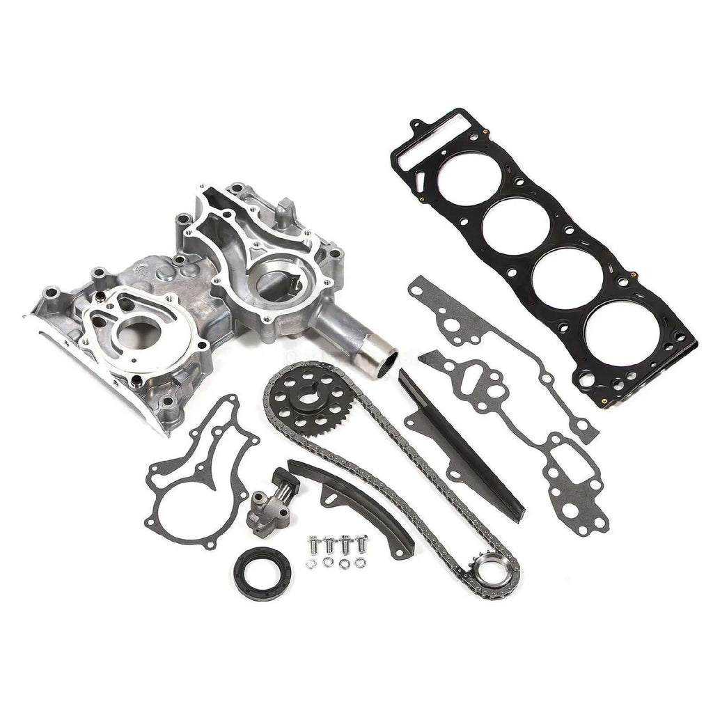 Timing Chain Kit Metal Guides Cover Head Gasket Fit 85-95 Toyota 22R 2 ...