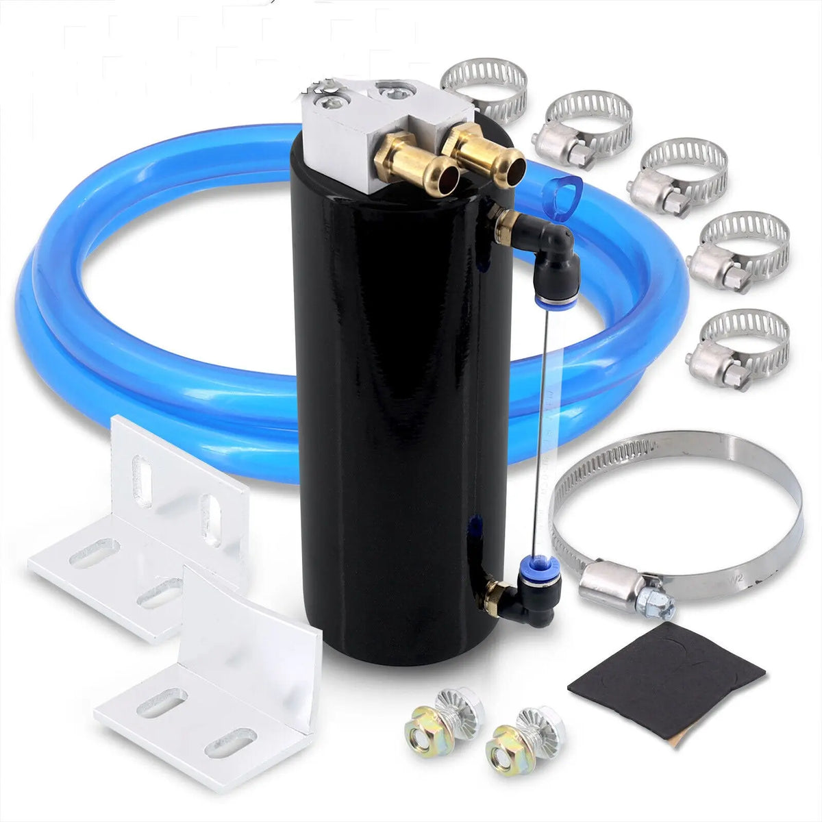 Universal Turbo Oil Catch Can Tank Black Billet Aluminum Cylinder 350Ml ...