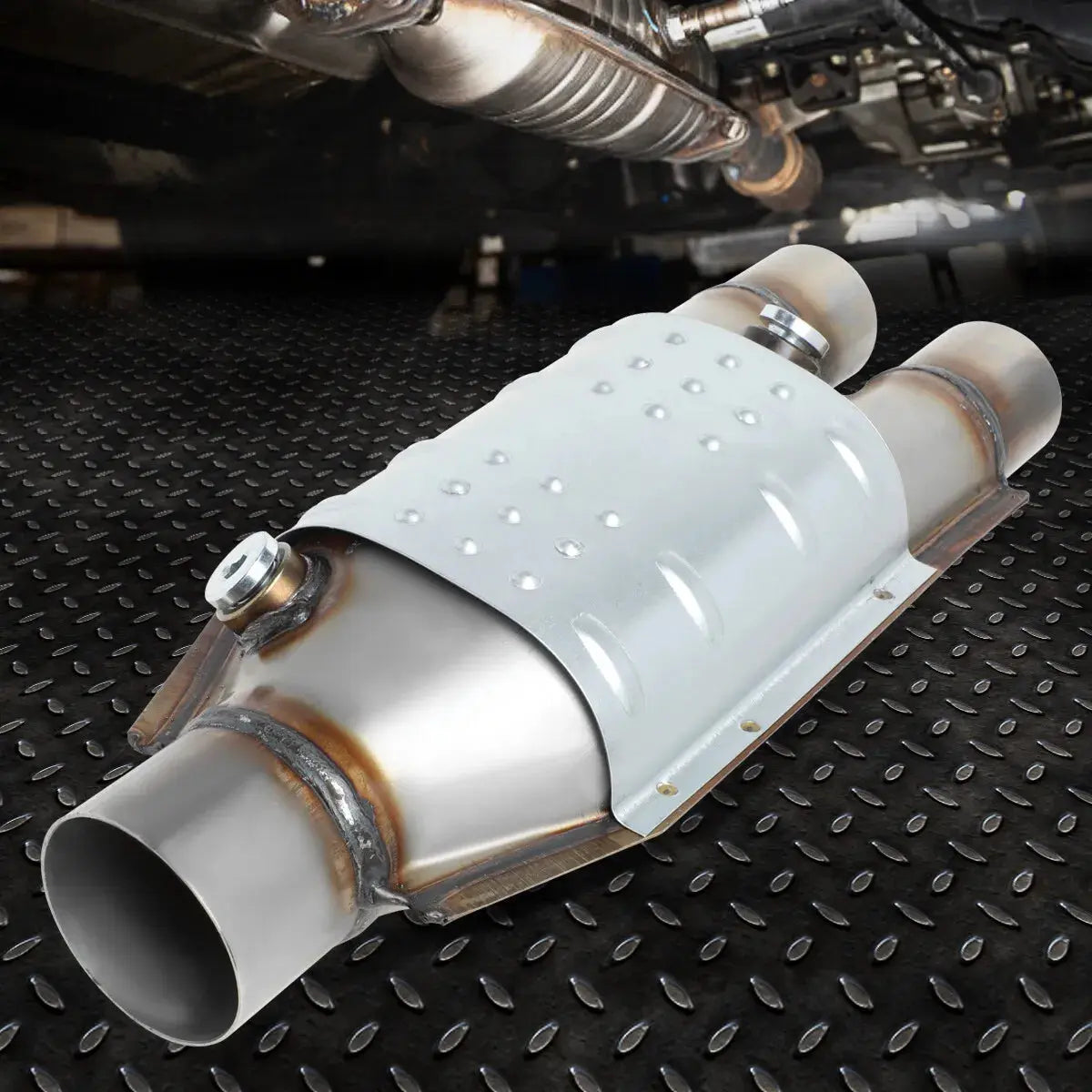 Universal Weld On 15.25"X6"X4" Catalytic Converter Exhaust Pipe 2.25 ...