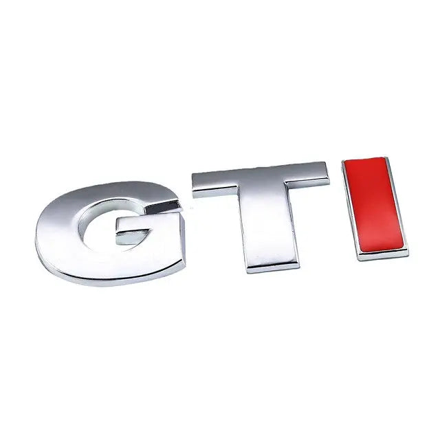 Vw Gti Golf/Jetta Stick On 3D Chrome Red Auto Metal Emblem Trim Badge ...