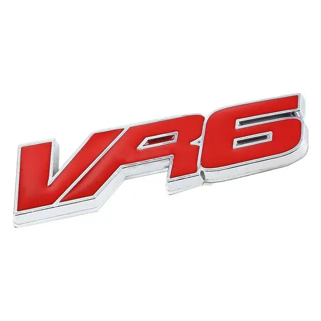 Vw Vr6 Golf/Jetta Stick On 3D Chrome Red Auto Metal Emblem Trim Badge ...