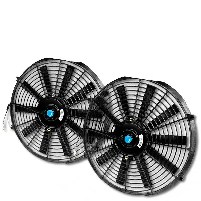 X2 14" PULL/PUSH SLIM 12-VOLT ELECTRIC RADIATOR BLACK FAN COOLING+MOUN ...