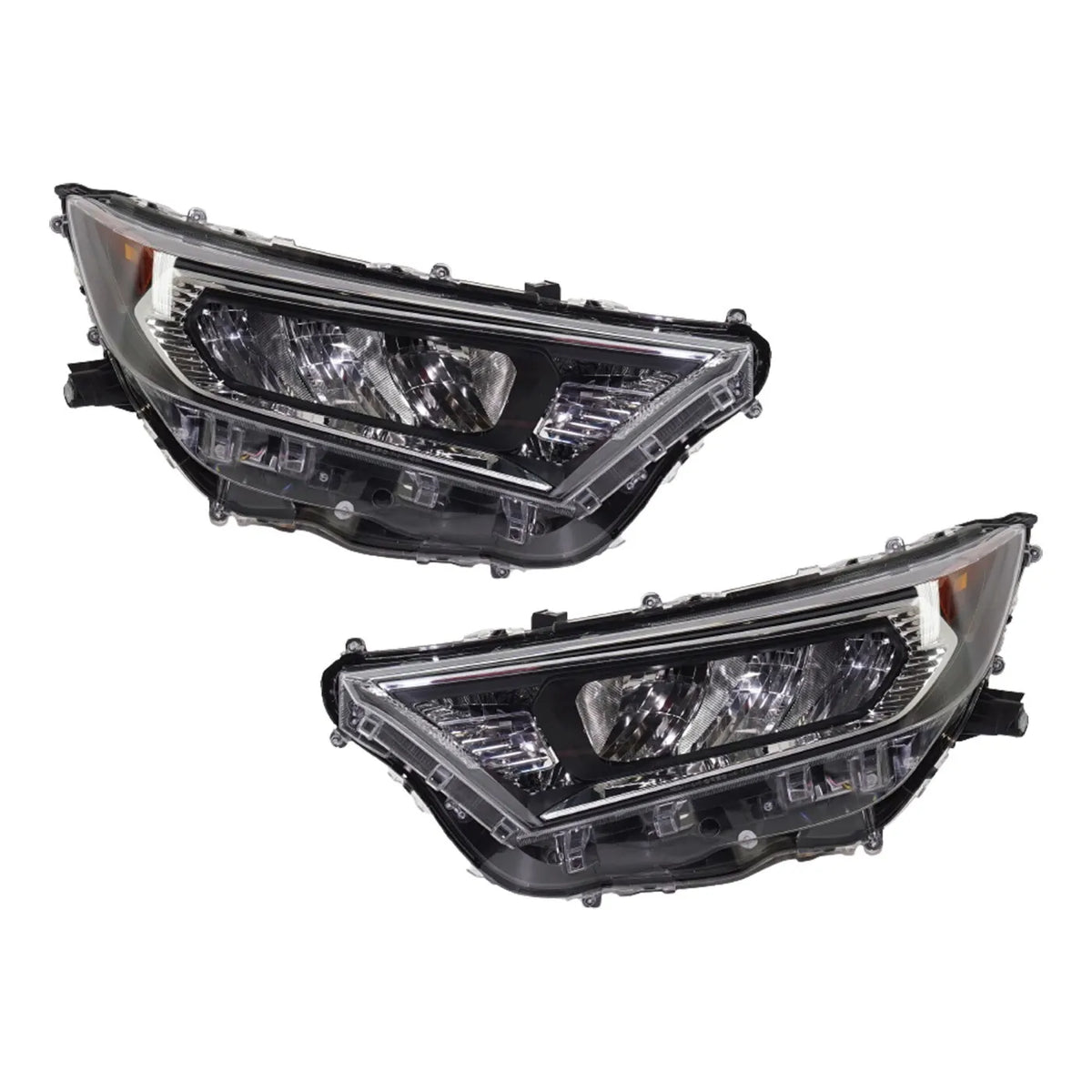 Headlight Set For 2019-2021 Toyota RAV4 Driver and Passenger Side Halo ...